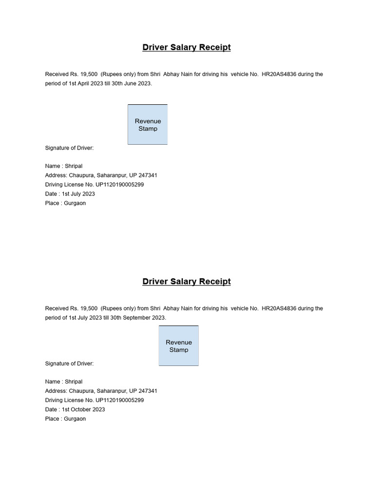 Driver Invoice | PDF