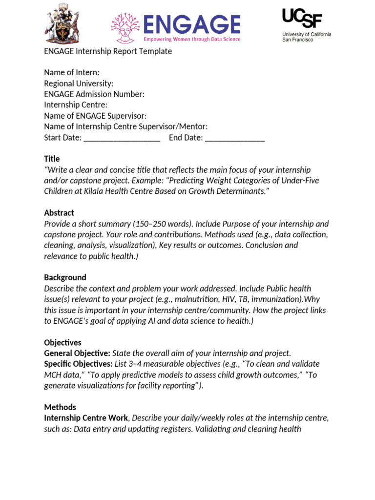 ENGAGE Internship Report Template | PDF | Data | Regression Analysis