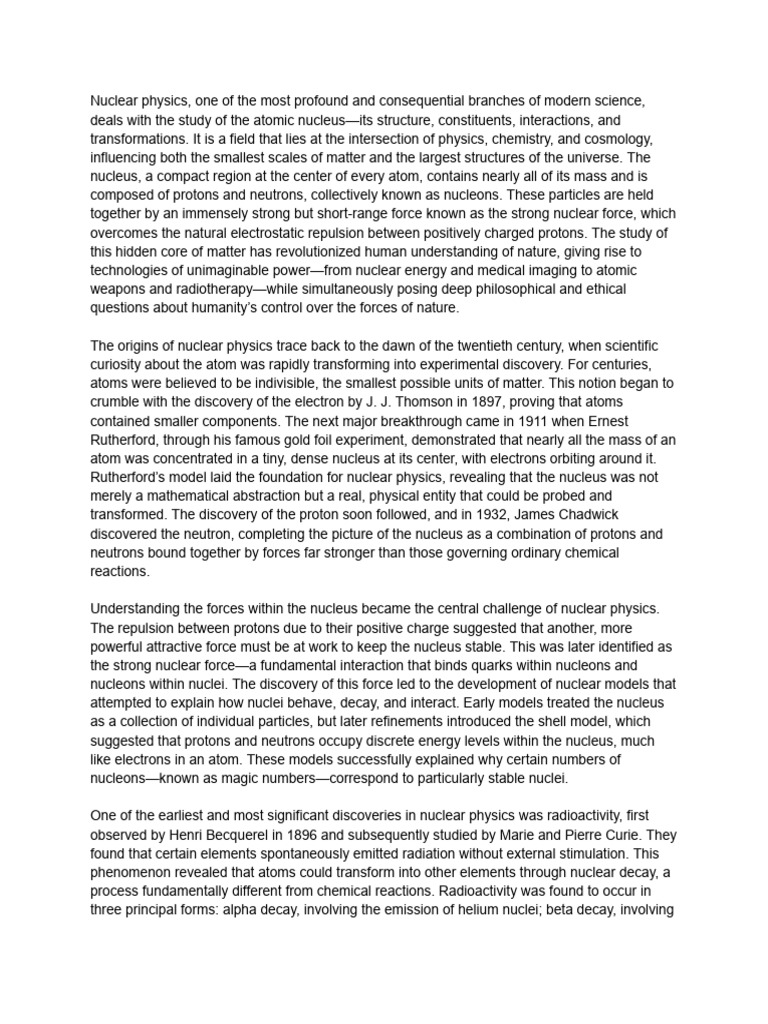 Nuclear physics | PDF | Nuclear Physics | Atomic Nucleus