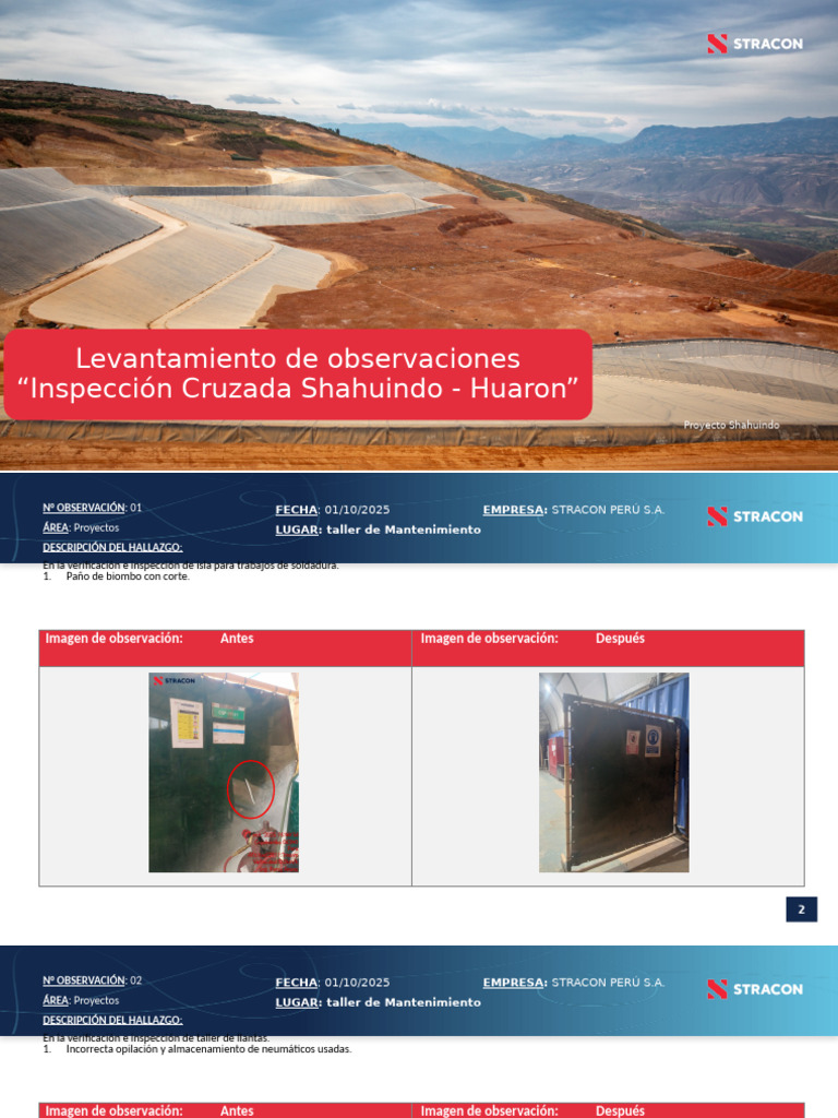 Observaciones de Inspección en Shahuindo | PDF