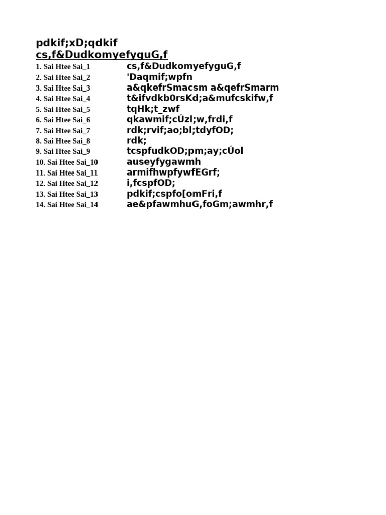 Sai Htee Sai Music List | PDF