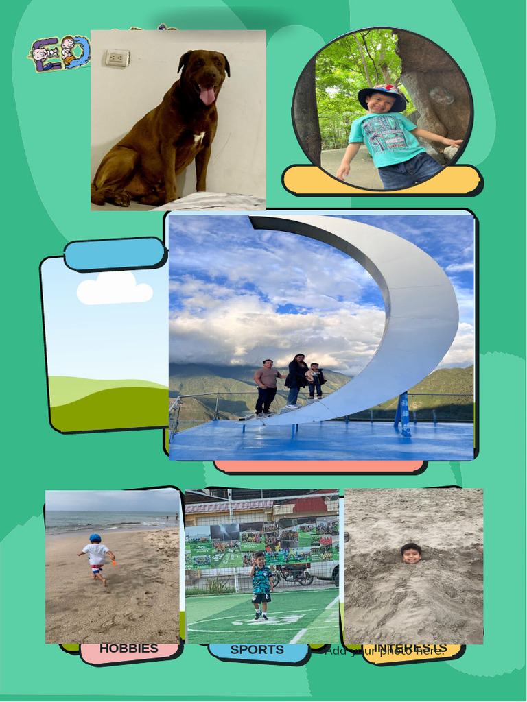 All About Me Student Poster in Green Yellow Abstract Style | PDF