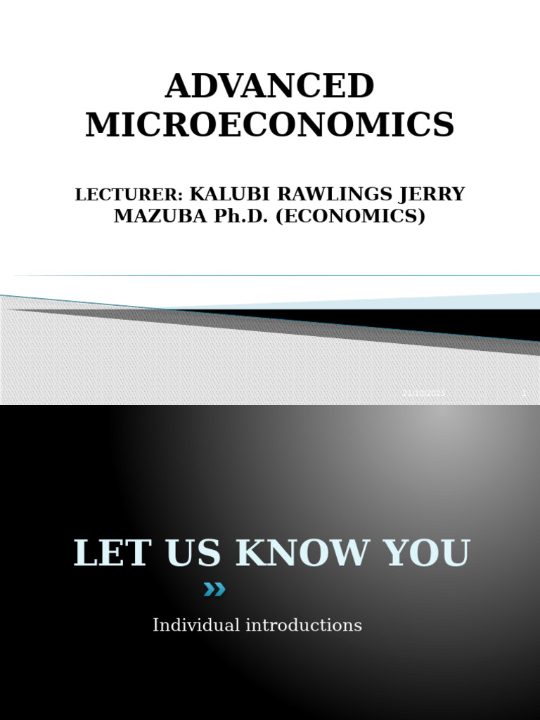 Lecture1 Introduction | PDF | Utility | Economics