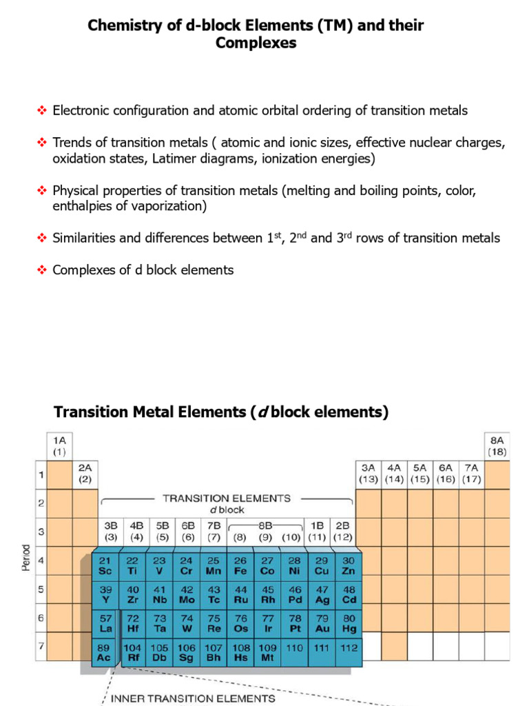 Transition Metals: Properties and Trends | PDF | Transition Metals ...