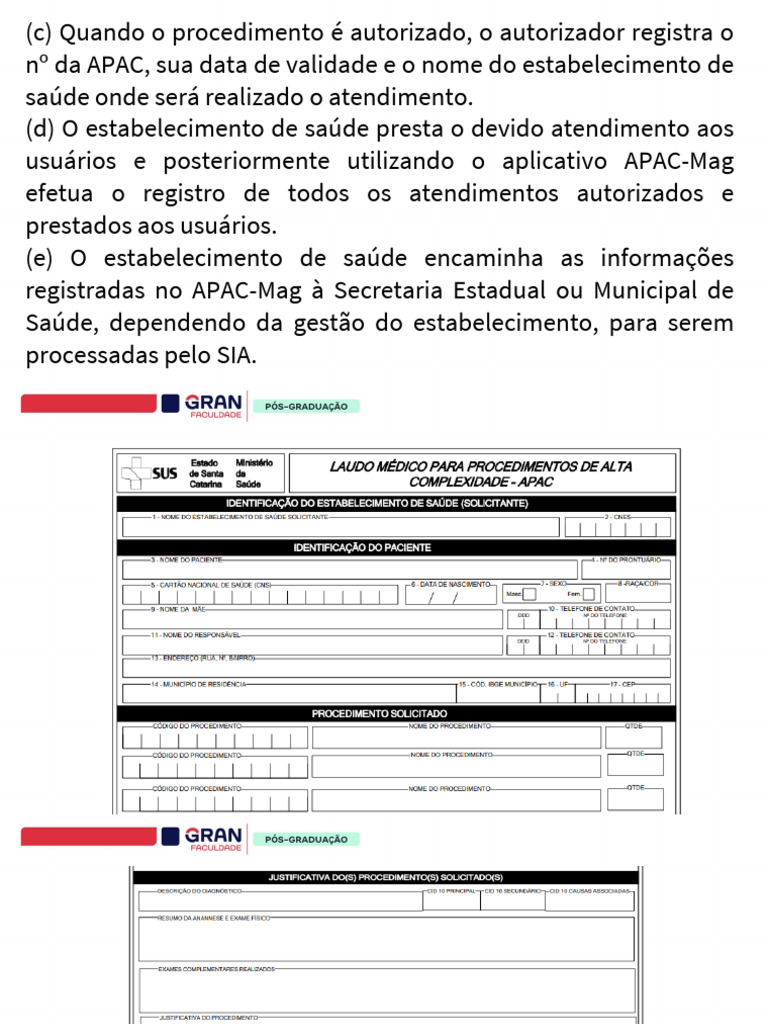 Registro e Processamento de APAC no SUS | PDF
