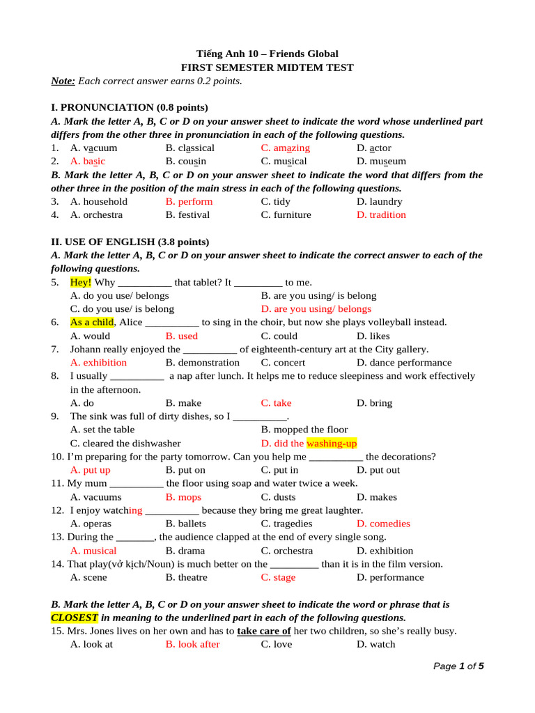 Friends Global Midterm 1 1 | PDF
