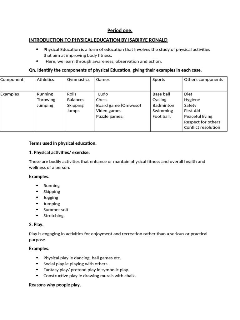 Introduction to Physical Education Basics | PDF | Cardiopulmonary ...
