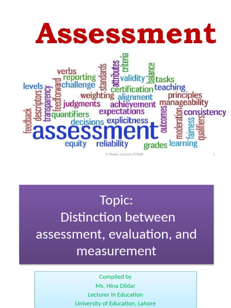 Definition of Test, Assesment, Evaluation and Measurement | PDF ...