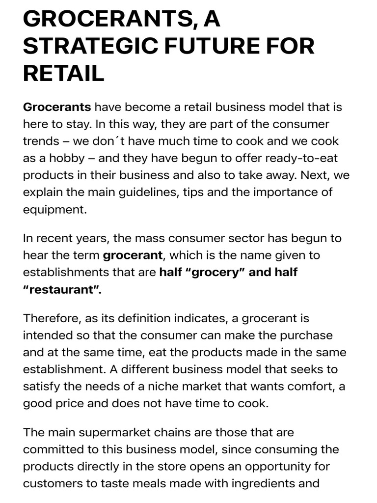 Grocerants, A Strategic Future For Retail - Qualityfry | PDF ...