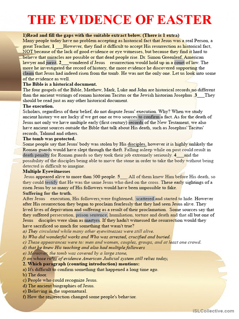 The Evidence of Easter, B2, C1 Some Law Vocabulary | PDF | Jesus ...