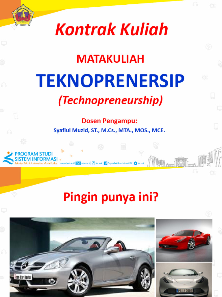 Materi 1 - Kontrak Kuliah Dan Pengantar Teknopreneurship | PDF