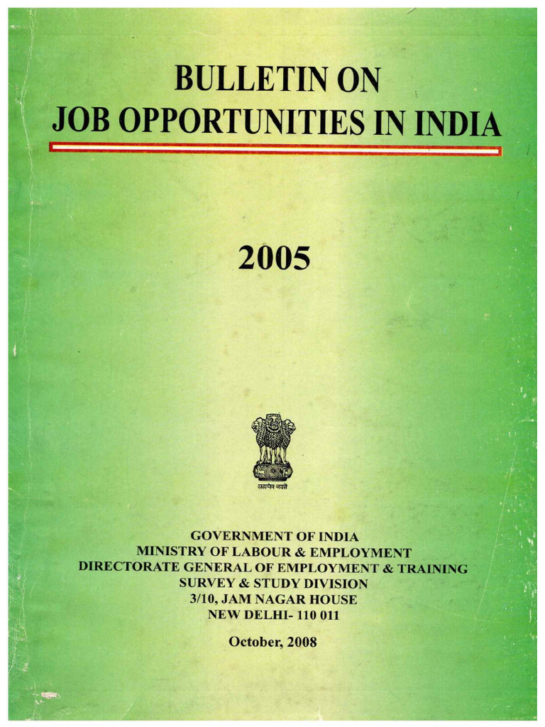 Bulletin On Job Opportunities in India 2005 | PDF