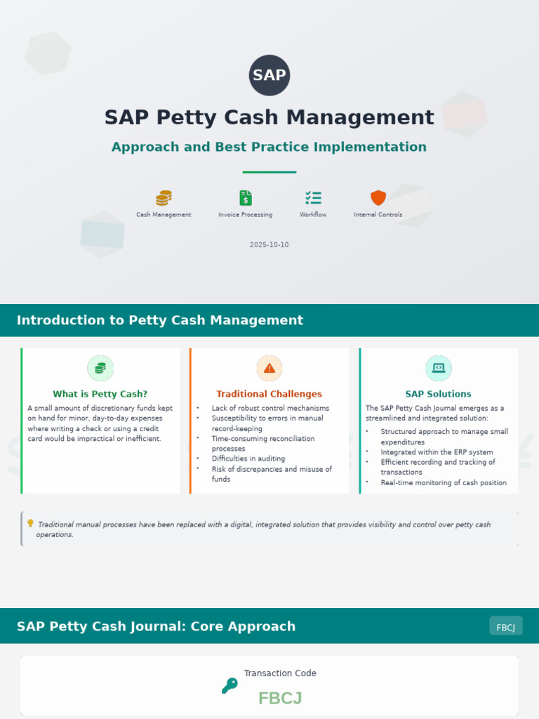 SAP Petty Cash Management Best Practices | PDF | Internal Control | Expense