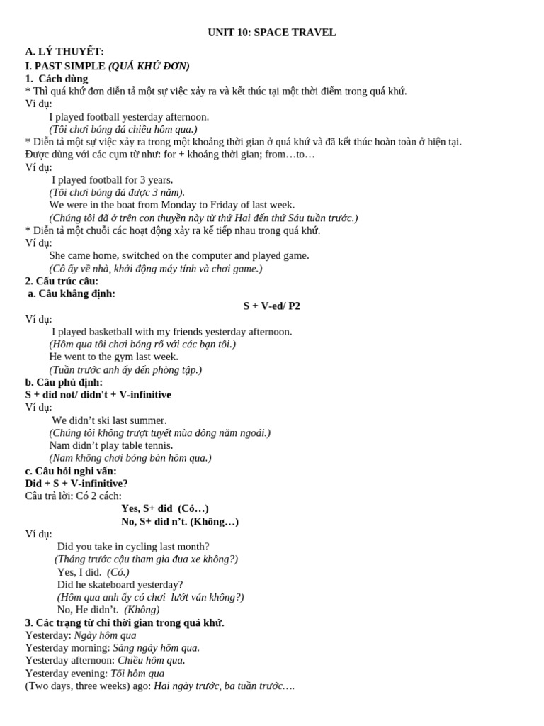 Unit 10. Space Travel | PDF