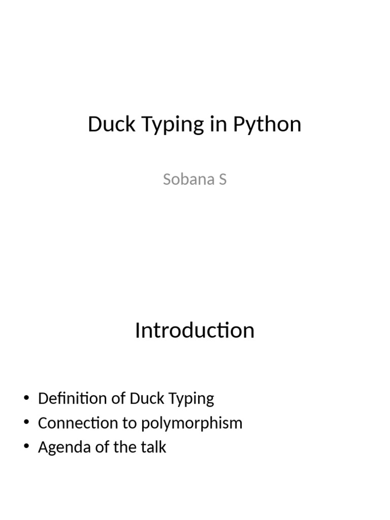 Understanding Duck Typing in Python | PDF