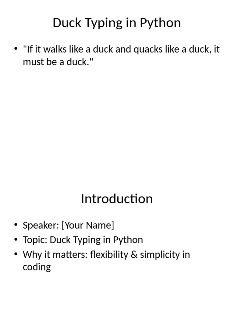 Duck Typing Presentation | PDF