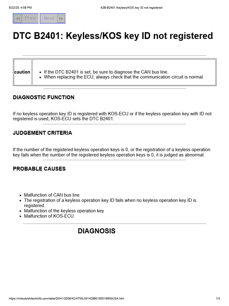 DTC B2401: Keyless ID Registration Guide | PDF | Electrical Engineering ...