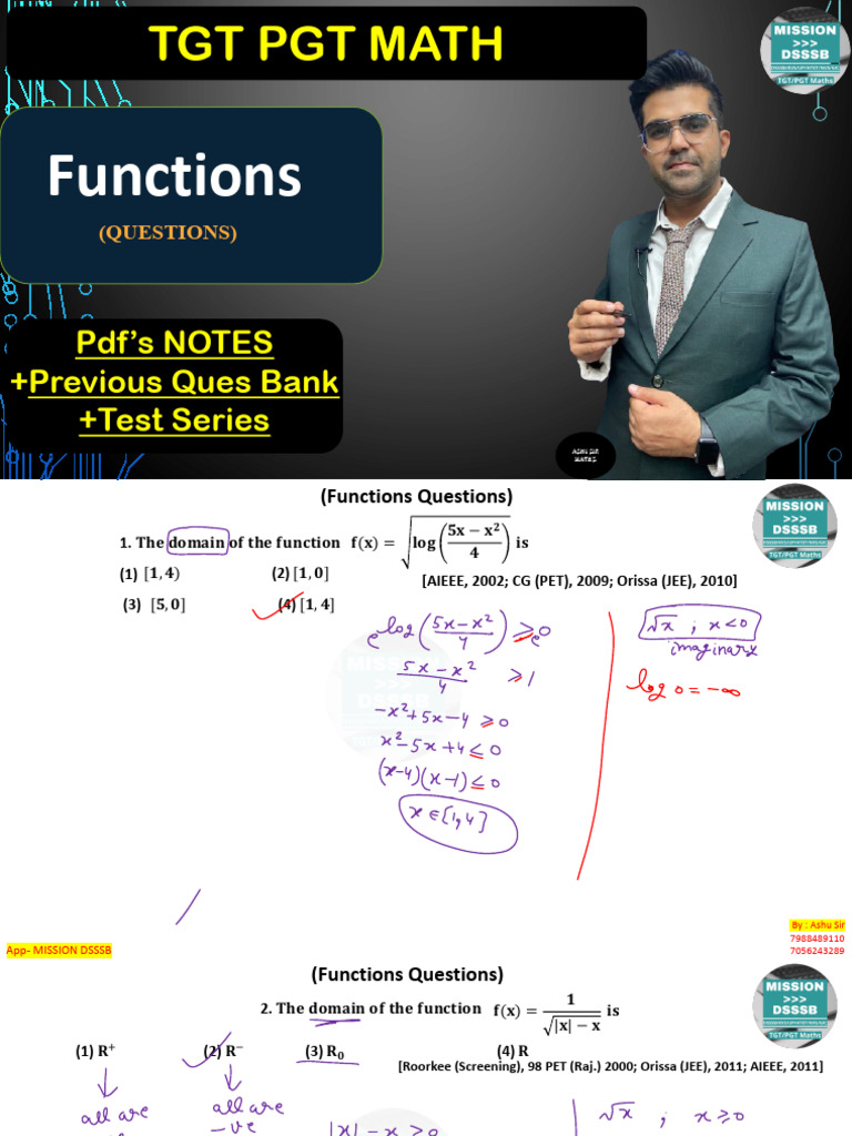 Functions Questions for TGT PGT Math | PDF | Personal Computing | Apple ...