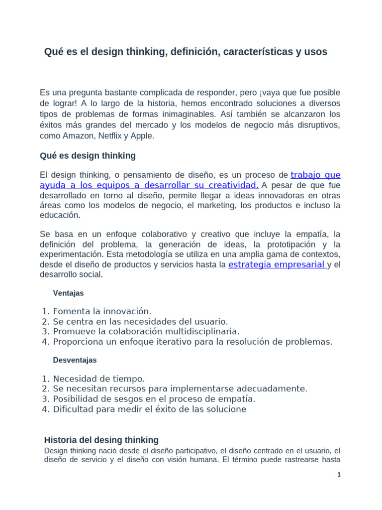 Qué Es El Design Thinking | PDF | El pensamiento de diseño | Diseño