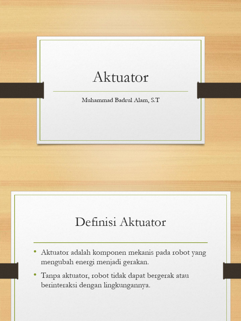 Definisi dan Klasifikasi Aktuator | PDF