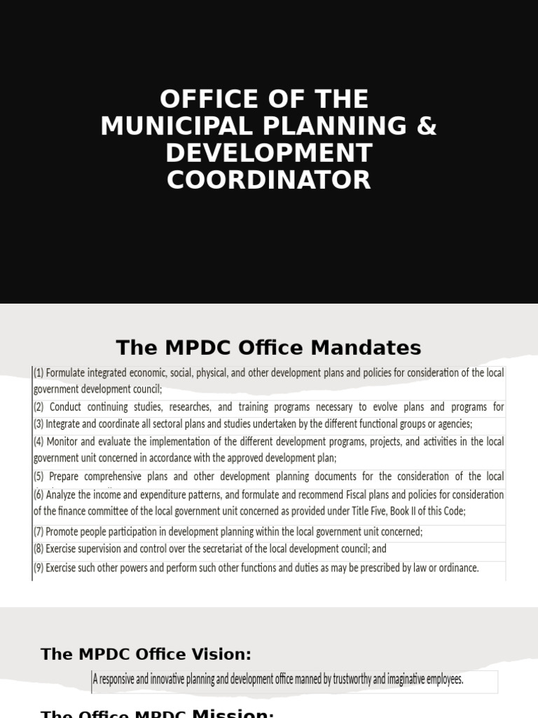 Presentation of The Office of The MPDC | PDF | Economies