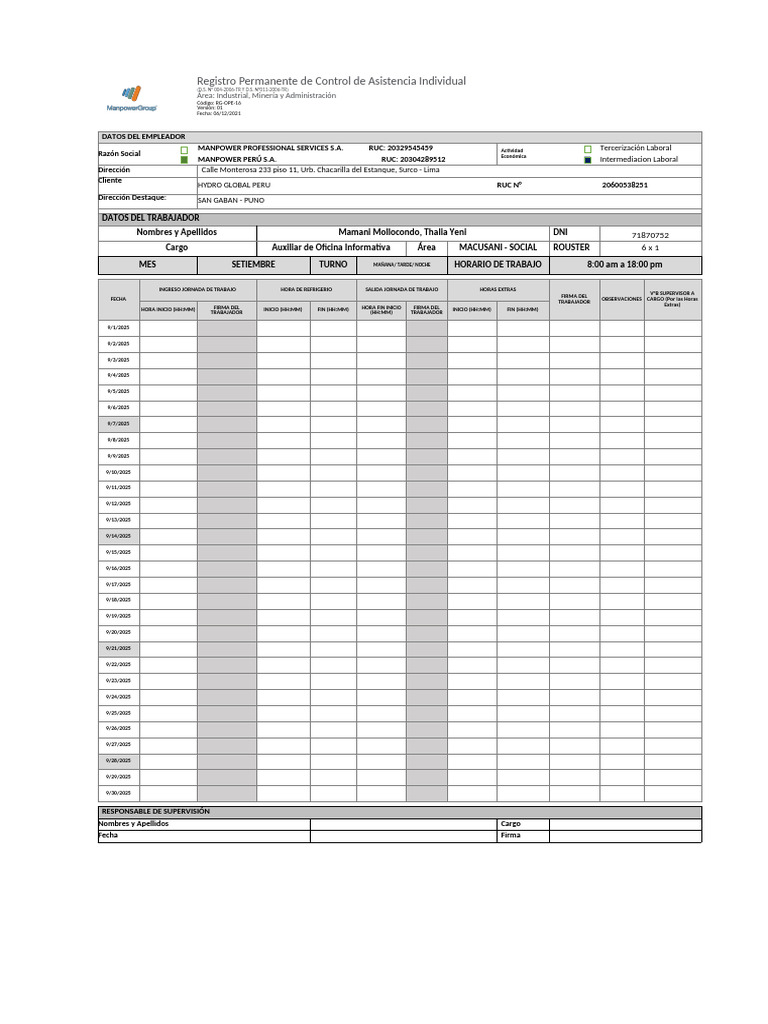 TAREO MANPOWER PROFESSIONAL SERVICES S.A - Area Social | PDF | Las ...
