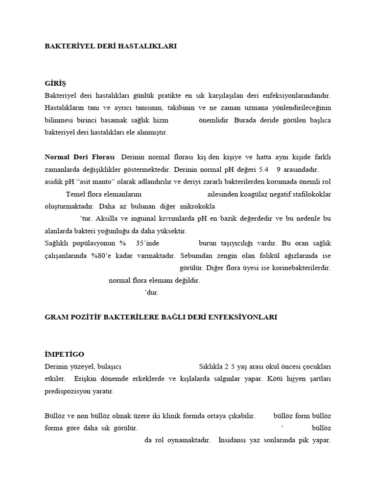 Bakteriyel deri hastalıkları | PDF