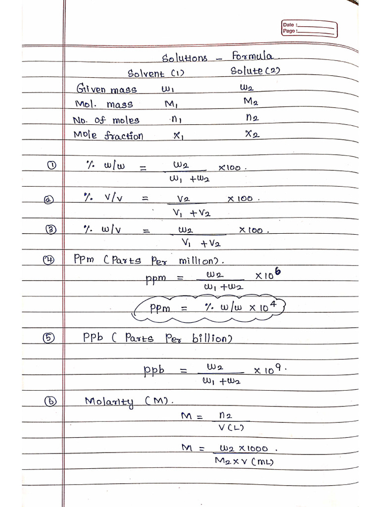 Solutions Formula | PDF