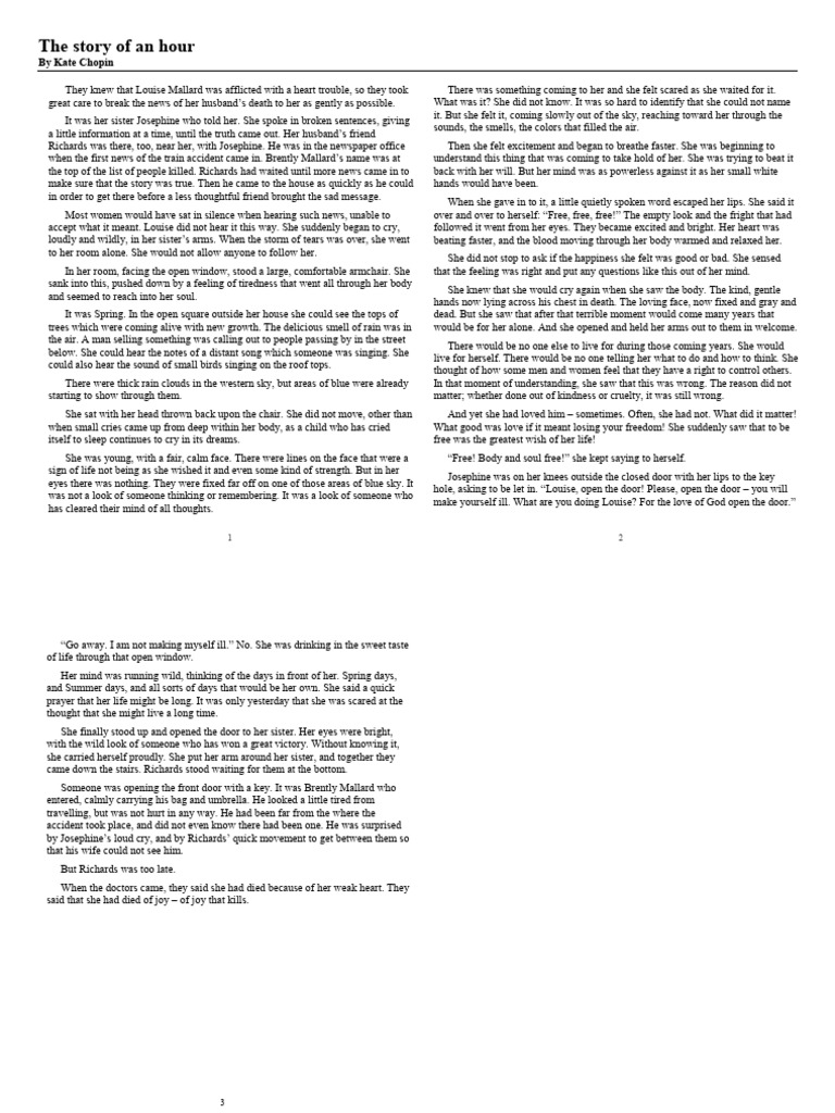 "The Awakening of Louise Mallard" | PDF