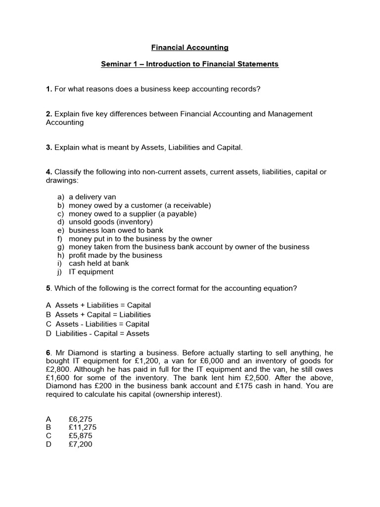 Introduction to Financial Accounting Concepts | PDF | Expense ...