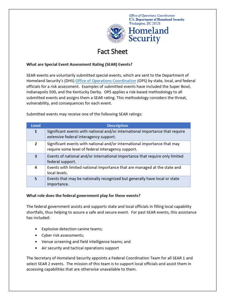 19 0905 Ops Sear-Fact-Sheet | PDF | United States Department Of ...