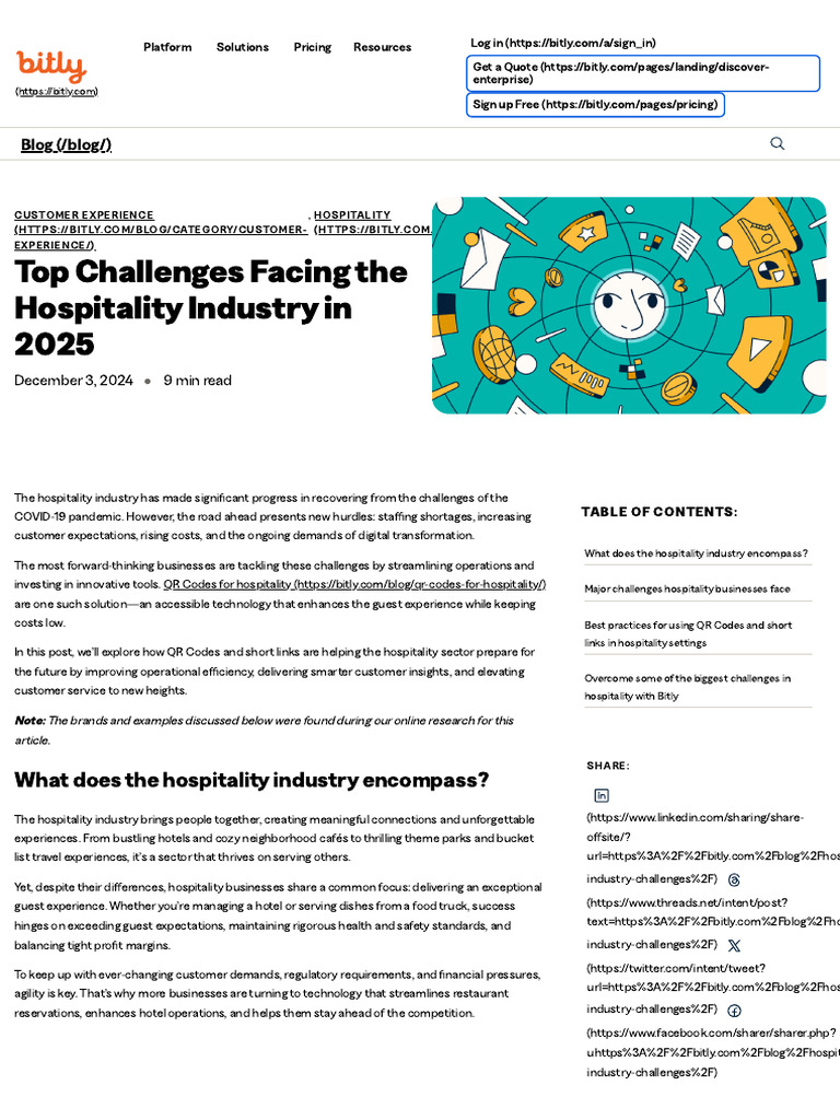 Hospitality Industry Challenges 2025 | PDF | Cost Of Living | Qr Code