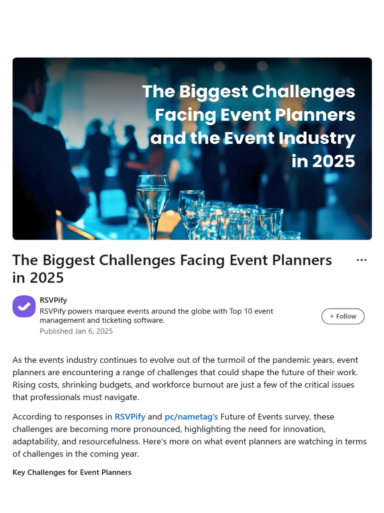 Challenges for Event Planners in 2025 | PDF | Economies | Business