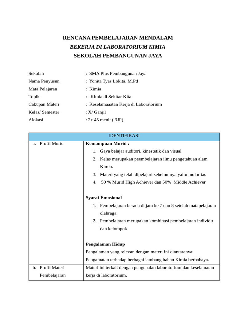 Keselamatan Kerja di Laboratorium Kimia | PDF