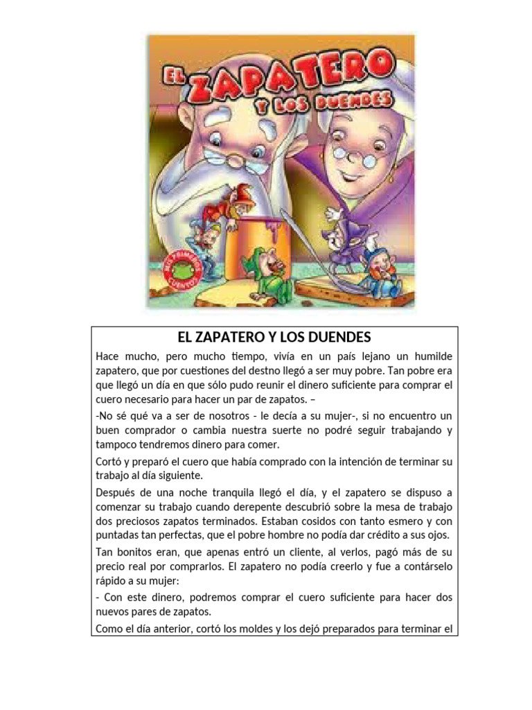 El Zapatero y Los Duendes | PDF