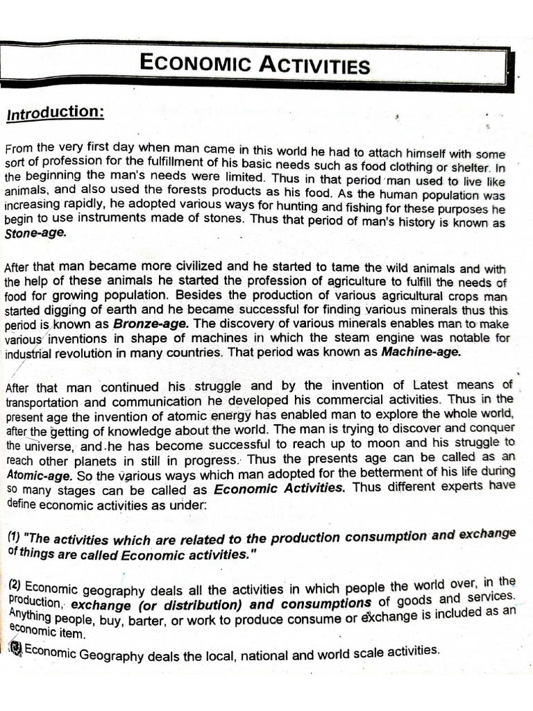 Economic Activities | PDF