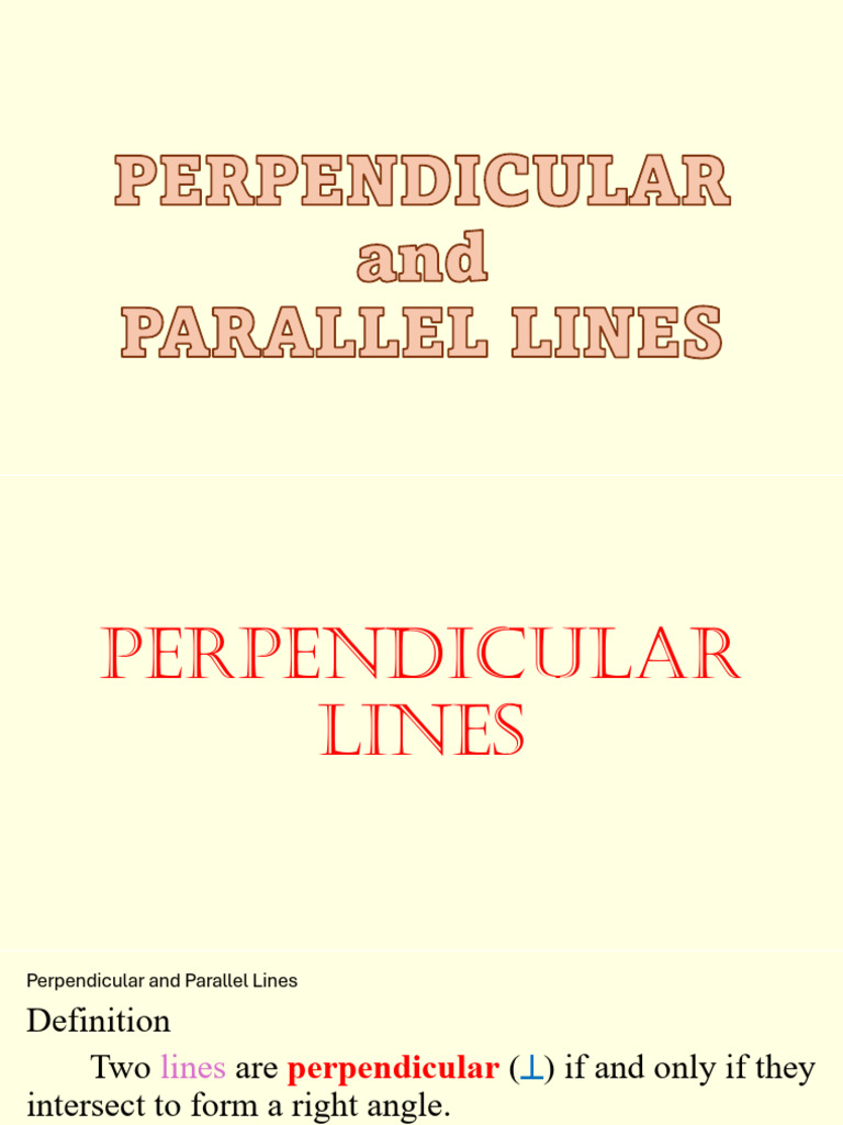 Understanding Perpendicular and Parallel Lines | PDF | Perpendicular ...