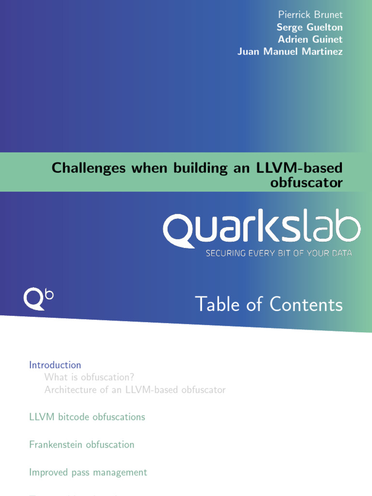Building an LLVM Obfuscator | PDF | Pointer (Computer Programming ...