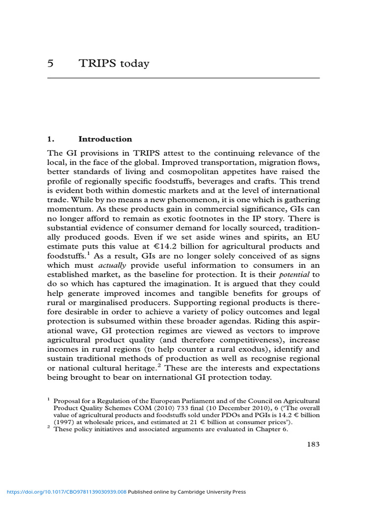 Understanding TRIPS and Geographical Indications | PDF | Trademark ...