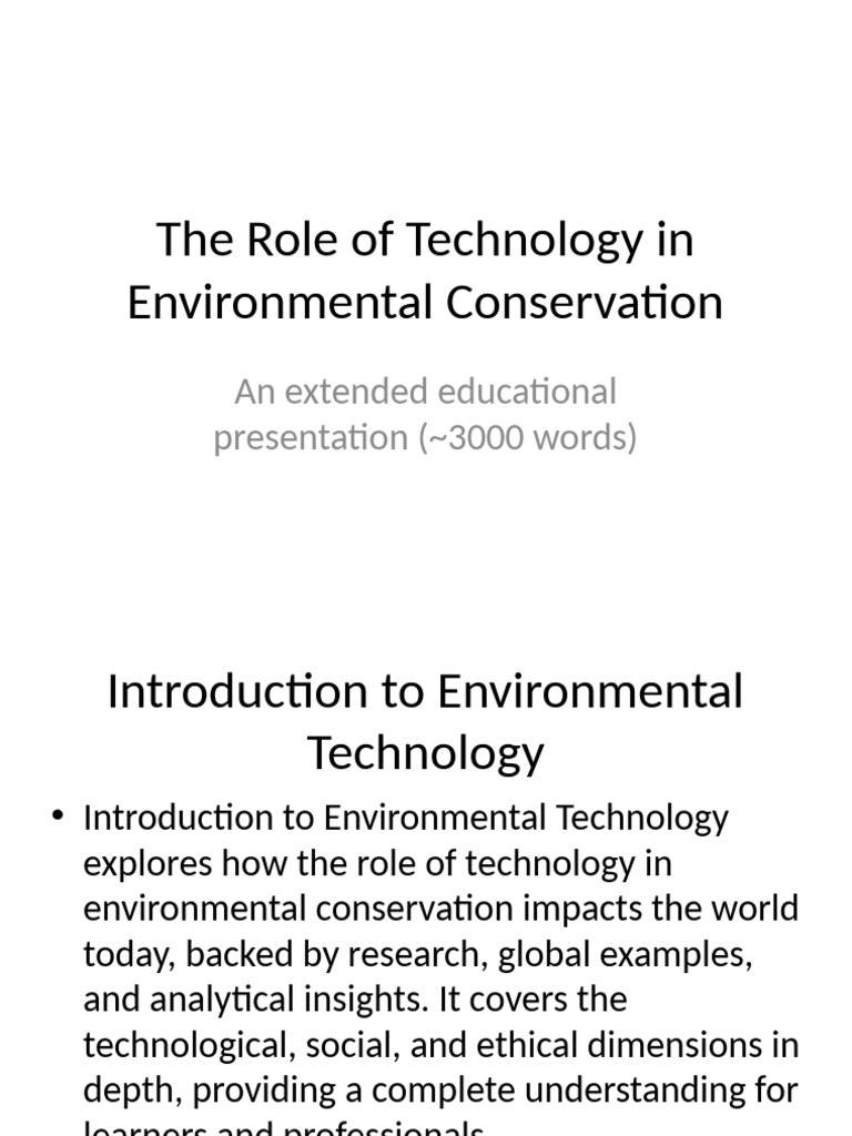Technology's Impact on Environmental Conservation | PDF ...