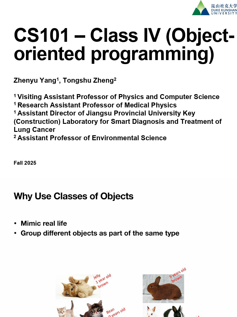 CS101 - Lecture 23 - Class IV | PDF | Class (Computer Programming) | Software Engineering