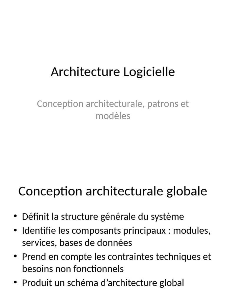 Presentation Architecture Logicielle | PDF