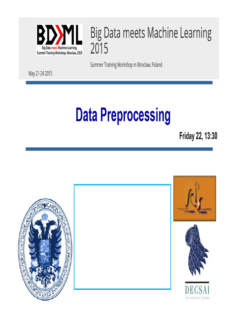Summer School BDML Data Preprocessing Wroclaw 2015 | PDF | Data ...