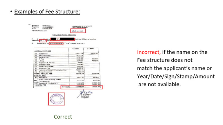 Fee Structure Accuracy Guidelines | PDF