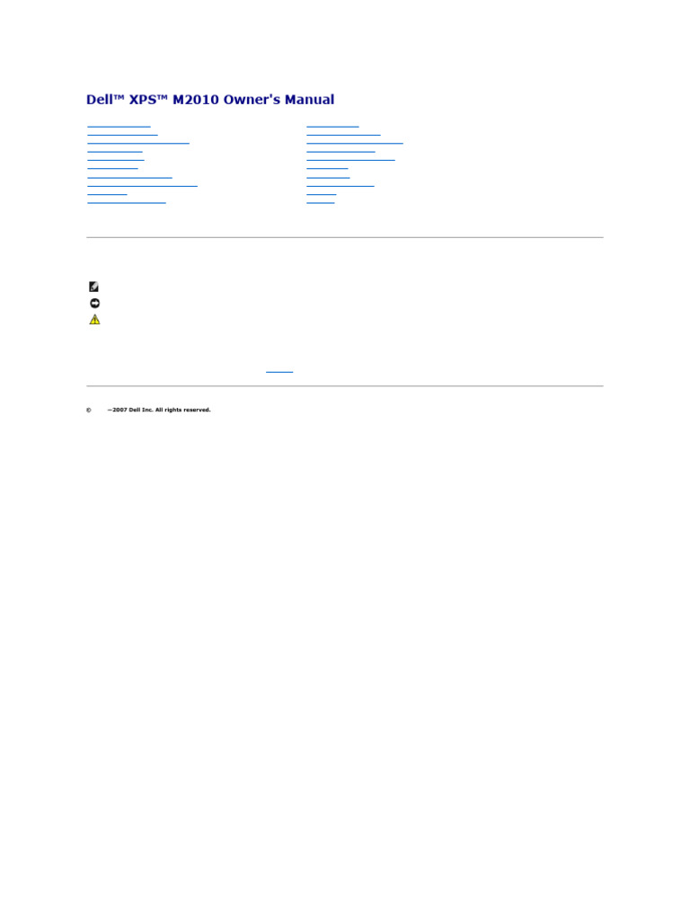Dell Xps m2010 Manual | PDF | Memory Card | Computer Keyboard