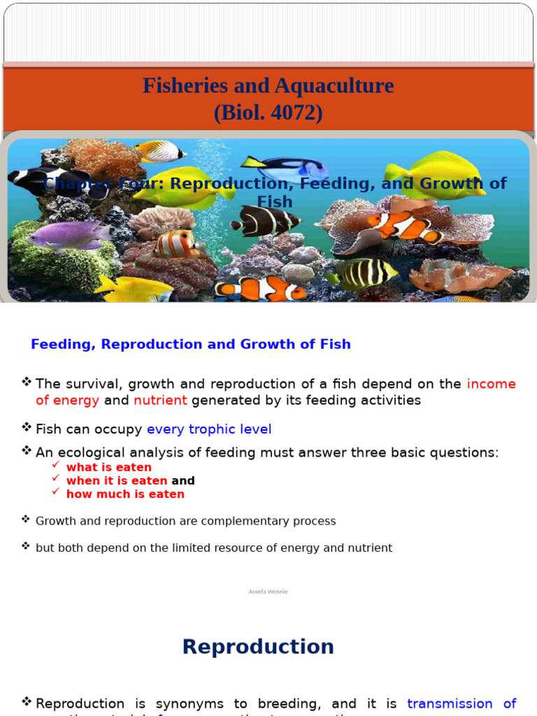 Fish Reproduction, Feeding, and Growth | PDF | Sexual Reproduction | Egg
