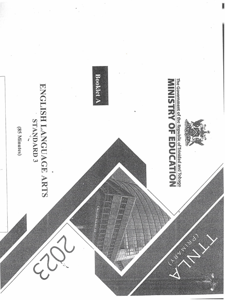 TTNLA Std 3 ELA 2023 Booklet A | PDF