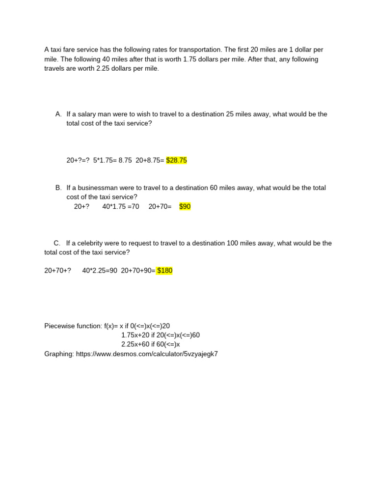 Piecewise Function Cycle 1 Project-IsHAN GEORGE-1 | PDF
