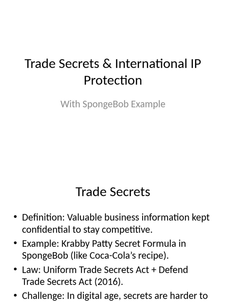 Trade Secrets Spongebob | PDF