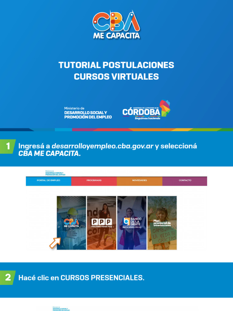 Tutorial para CBA ME CAPACITA 2025 Inscripcion Cursos Virtuales - 1 | PDF